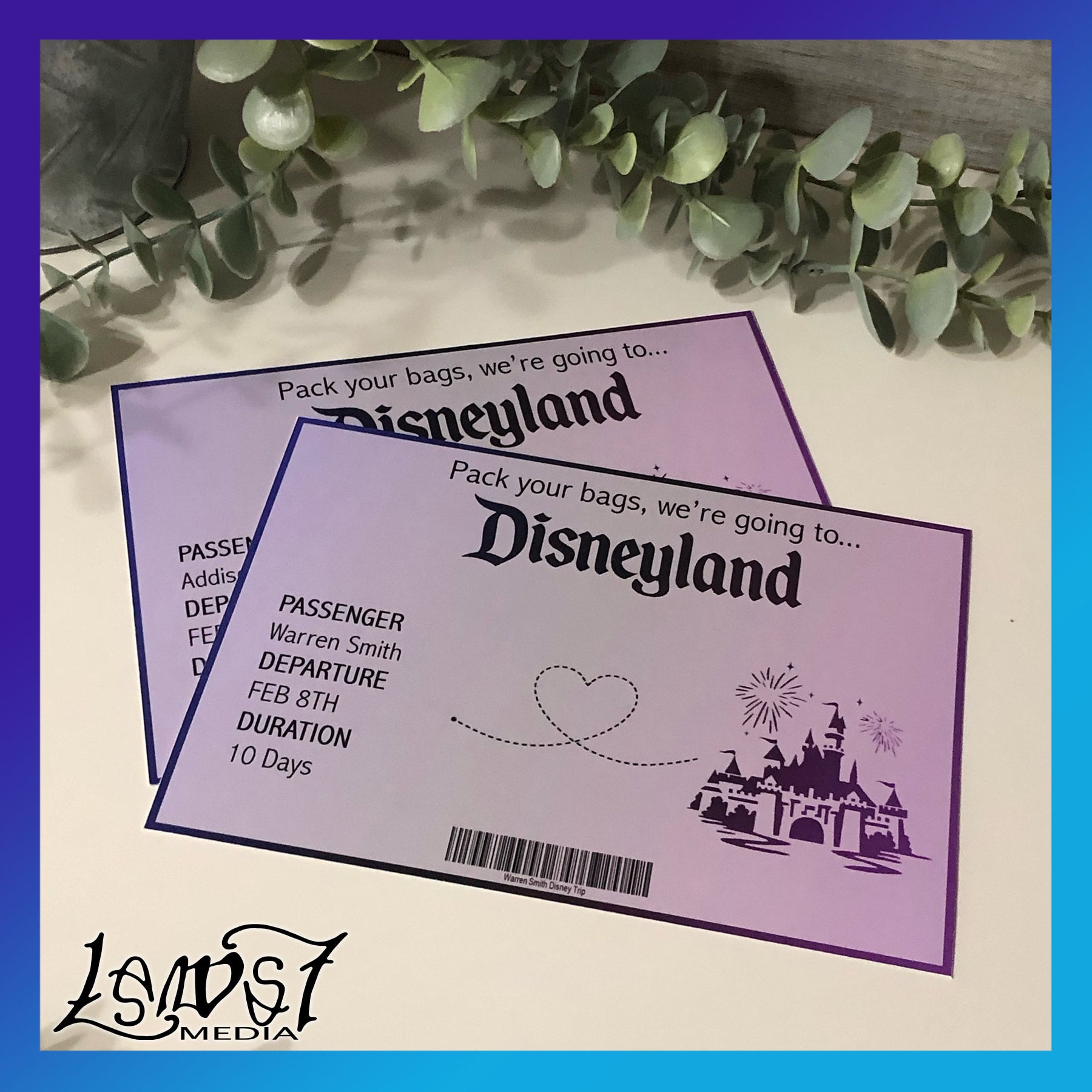 Large Mock Disney Ticket | Lawst Media